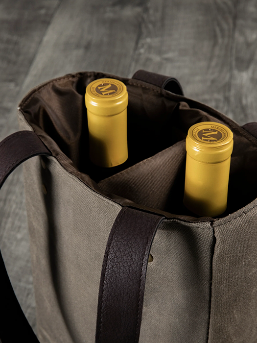Sac de transport 2 bouteilles Canvas | Picnic Time | Vinum Design ...